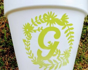 Monogram planter | Etsy