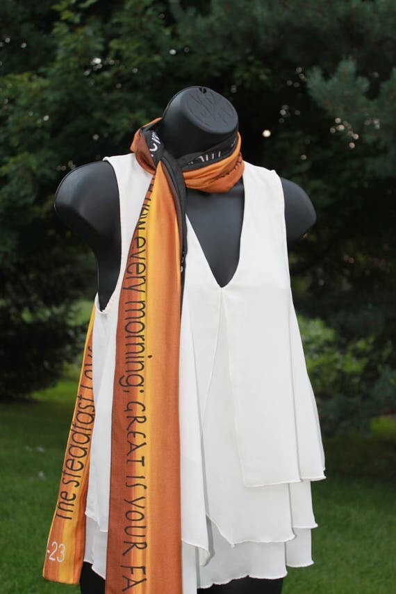 Silk Scripture Scarf with Bible verse from Lamentations