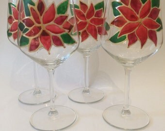 Handpainted wine glasses | Etsy