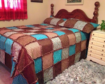 King size rag quilt | Etsy