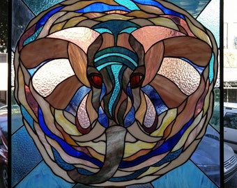 Stain glass elephant | Etsy