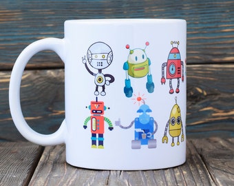 Robot mug | Etsy