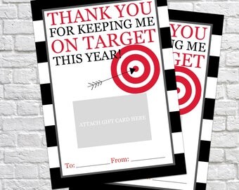 Target Gift Card Holder / Teacher Thank You Card / Christmas