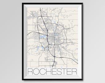 Rochester map | Etsy