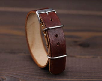 Leather nato strap | Etsy