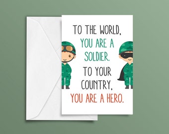 Army thank you card | Etsy