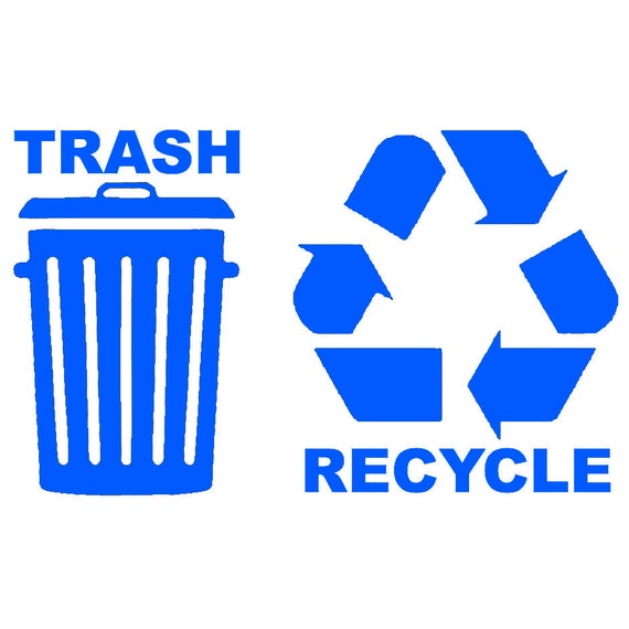 Recycle Trash Symbol Decals Choose Color & Size