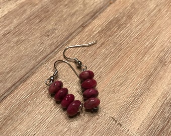 Copper & Agate Bead Earrings
