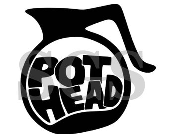 Pot head sticker | Etsy