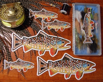 Fly fishing sticker | Etsy