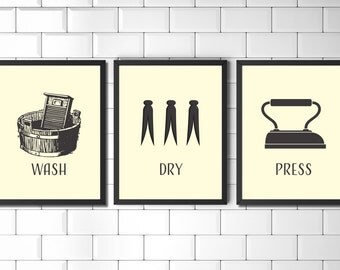 Laundry poster | Etsy