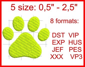 Paw print embroidery | Etsy