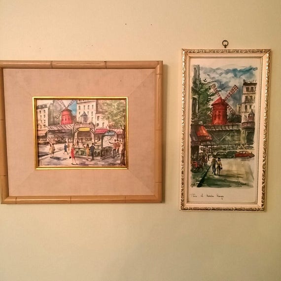 Vintage Mid Century Arno Paris Prints of Watercolors Set of 2