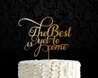 Golden cake topper | Etsy