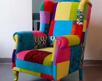 Patchwork chair | Etsy