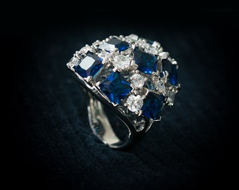Blue spinel ring | Etsy