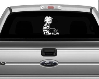 Calvin pee on decal | Etsy