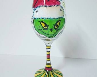 Grinch wine glass | Etsy