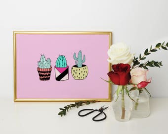 50 Hand Drawn Cactus Digital Clip Art Succulents Cacti