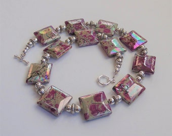 Square bead necklace | Etsy