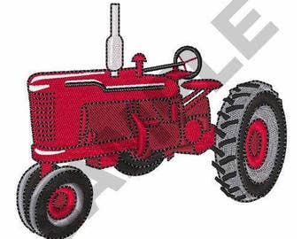 Vintage Red Tractor 8x10 Watercolor Print Red