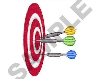 Dartboard Darts Embroidery Design in 4x4 5x5 6x6 and 7x7 Sizes