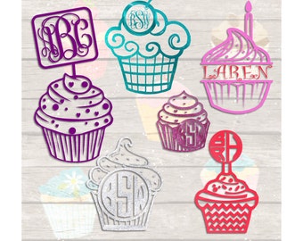 Birthday cupcake svg | Etsy