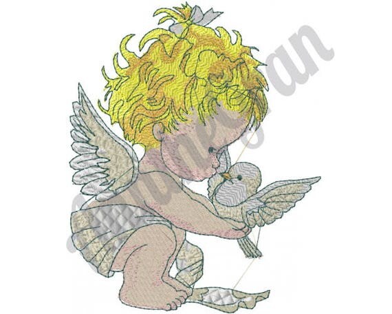 Baby Angel Embroidery Design Bird Embroidery