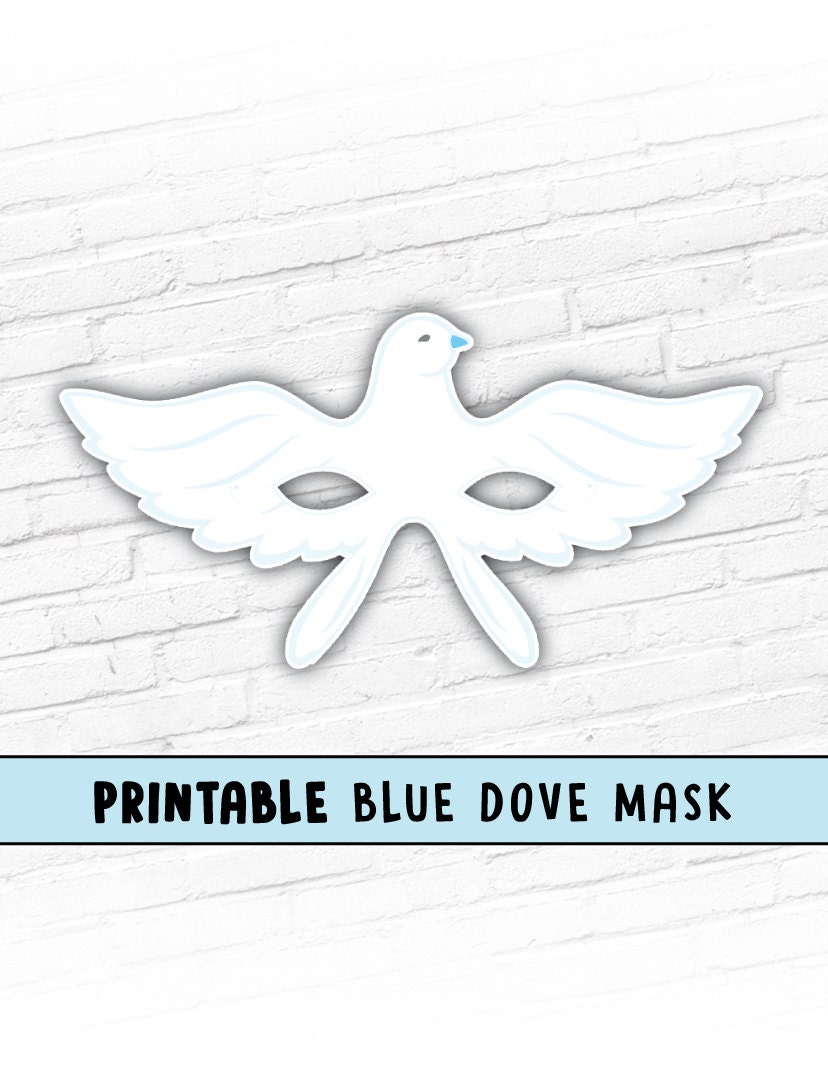 Printable Dove Mask Blue Dove Mask Printable Animal Mask