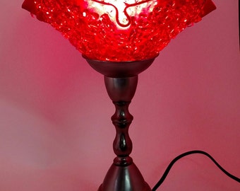 Ruby red glass lamp | Etsy
