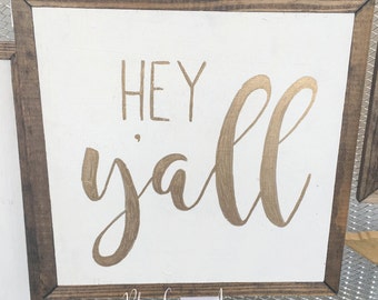 Unique hey yall sign related items | Etsy