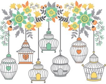 Bird cage clipart | Etsy