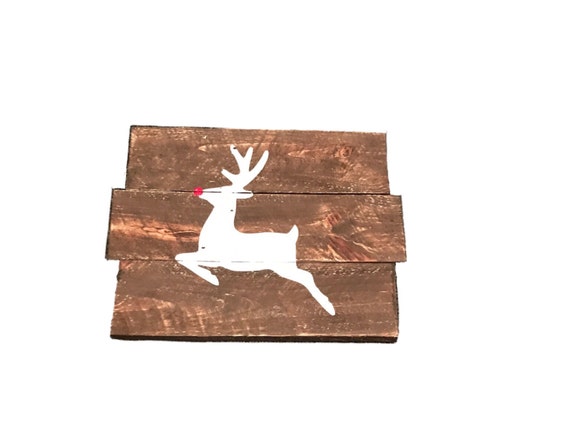 Reindeer Sign painted sign wooden sign Rudolph the