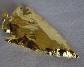 Items similar to NEW! GOLD! 24K Gold Plated Jasper Arrowhead Pendant ...