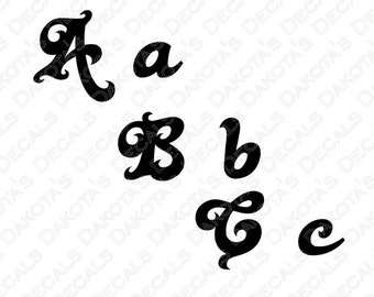 Curly font svg | Etsy