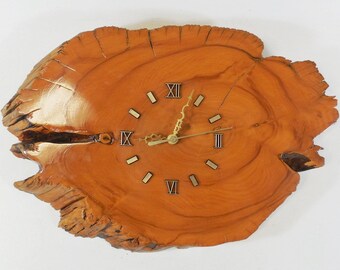 Burl wood clock | Etsy