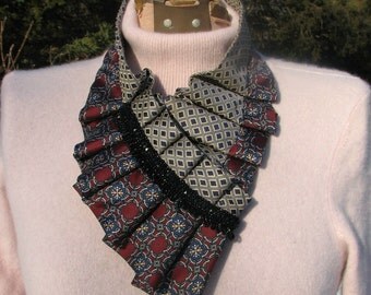 Trendy Silk Ascot Pleated Ascot Ruffled Silk Scarf by TieTandem