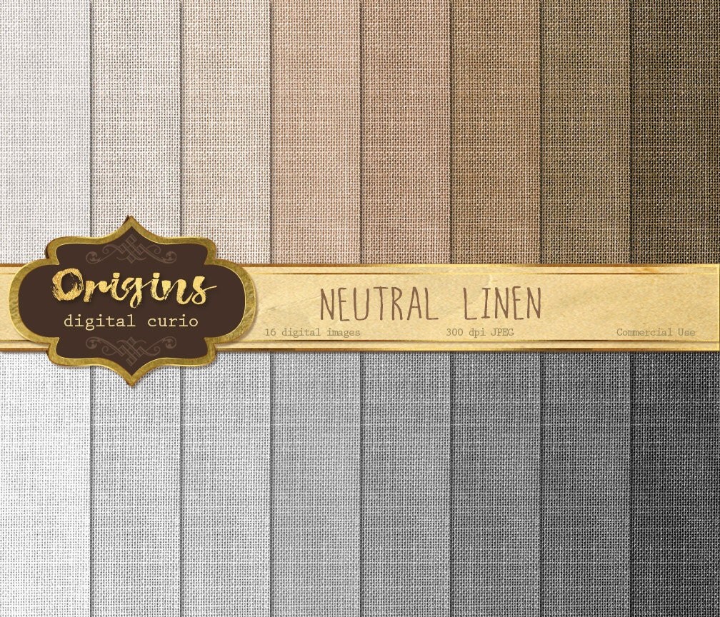 Neutral Linen Digital Paper gray linen burlap textures brown