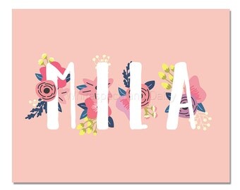 Mila name print | Etsy