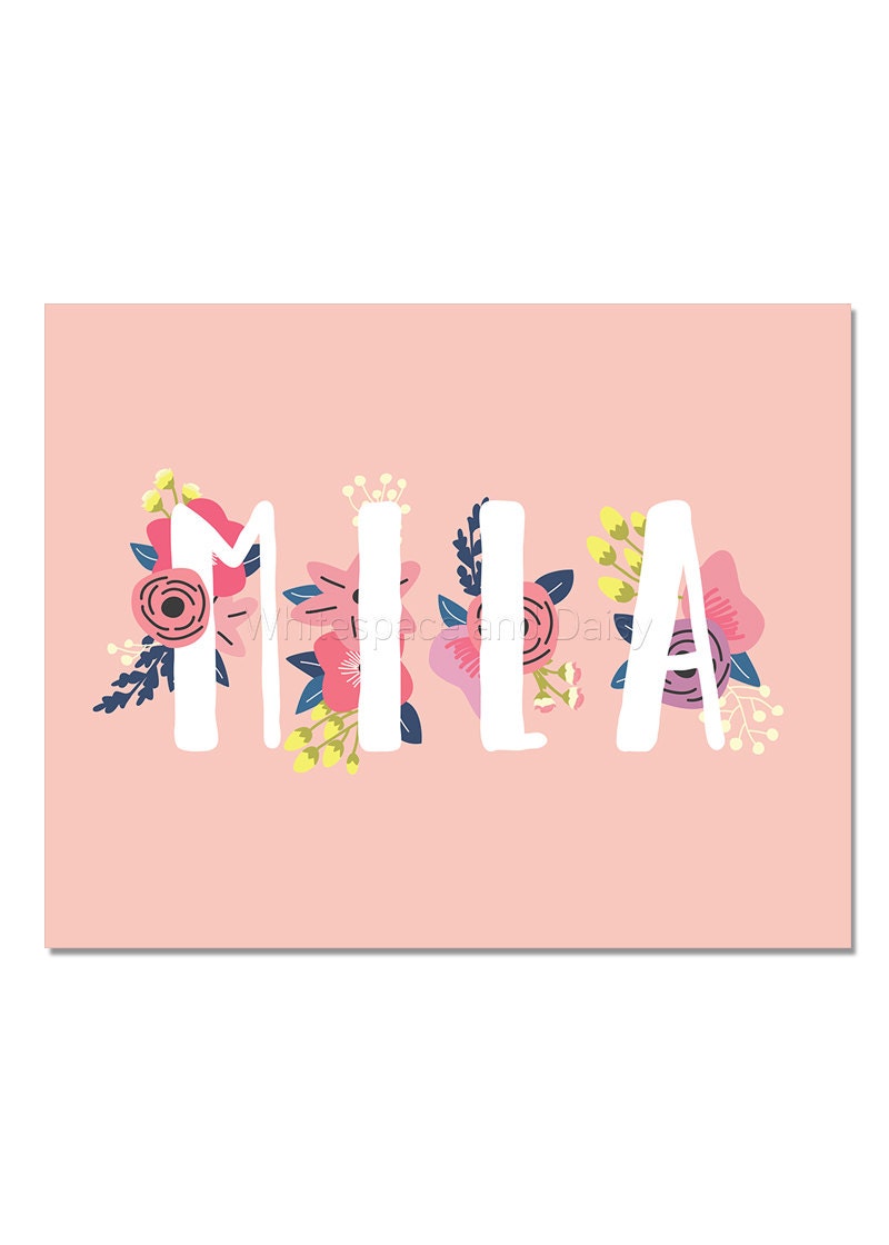 Mila Baby Name Wall Art Mila Baby Name Sign Mila Party