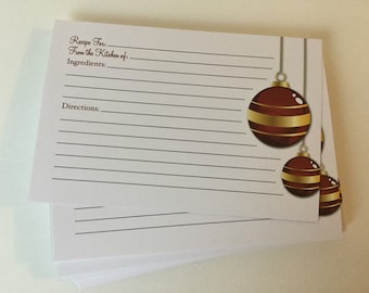 Holiday recipe cards | Etsy
