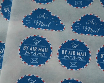 Air mail stickers | Etsy