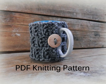 Knit coffee cozy | Etsy