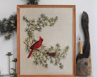 Embroidered cardinal | Etsy