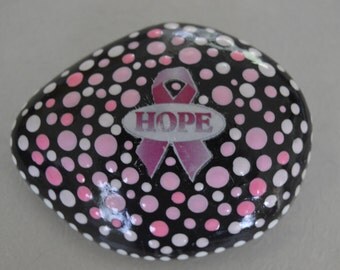 Swirled Shades of Blue Hand Painted Dot Rock