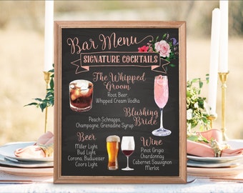 Chalkboard bar menu | Etsy