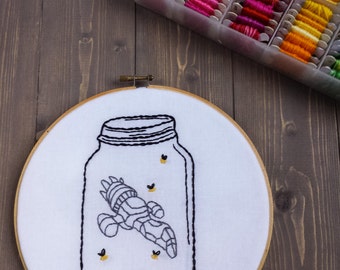 Firefly embroidery | Etsy