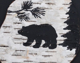 Birch bark artwork | Etsy