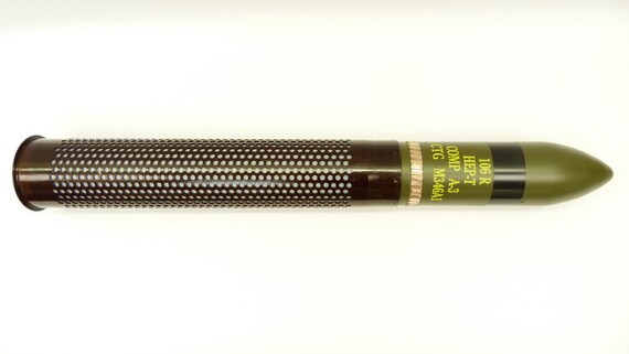 MUSEUM QUALITY inert Vietnam War 106mm Recoilless Rifle Round
