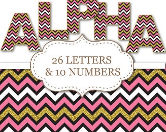 Gold Glitter Alphabet Clipart Gold Digital Alphabet Letters
